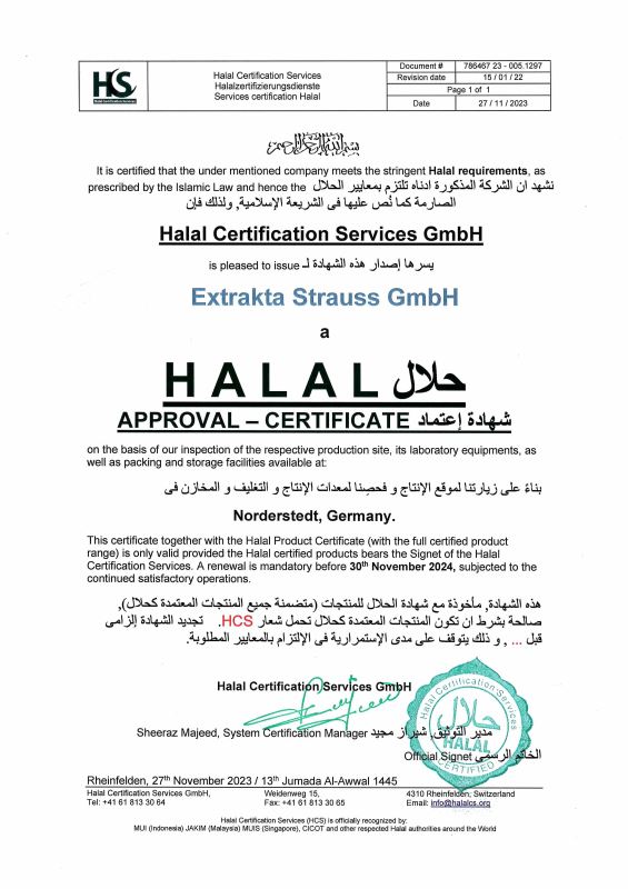 Certifications - EXTRAKTA STRAUSS